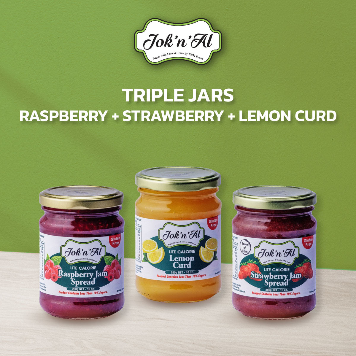 Triple Jars A (Raspberry + Strawberry + Lemon Curd) – Jok’n’Al Wellness ...